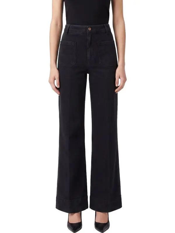 Victoria Beckham High-rise Wide-leg Jeans - Black