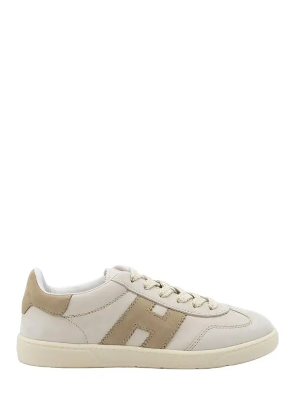 Hogan Leather, Suede, And Nubuck Sneakers With Logo Detailing - Beige