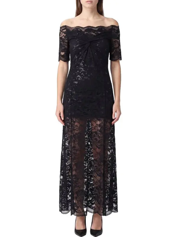 Rabanne Off-the-shoulder Lace Midi Dress - Black