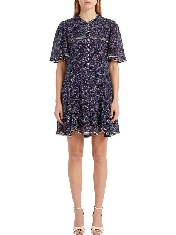 Isabel Marant Étoile Daynia Polka-dot Cotton Chemisier Mini Dress - Black
