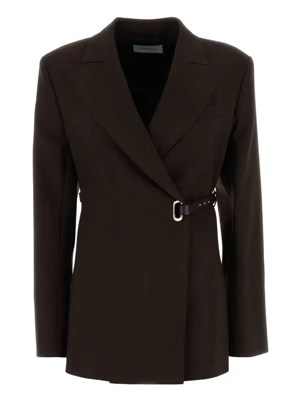 Sportmax Stretch Viscose Cinta Blazer - Brown