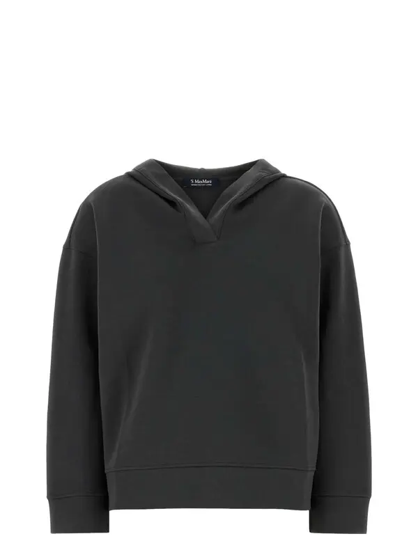 Max Mara Dark Grey Cotton Blend Sweatshirt - Gray