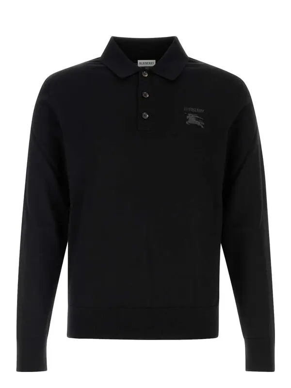 Burberry Wool Polo Shirt - Black