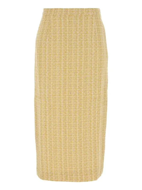 Alessandra Rich Tweed Skirt - Yellow
