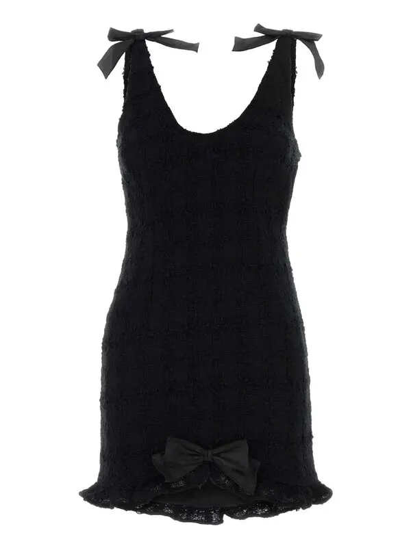 Alessandra Rich Boucle Mini Dress - Black
