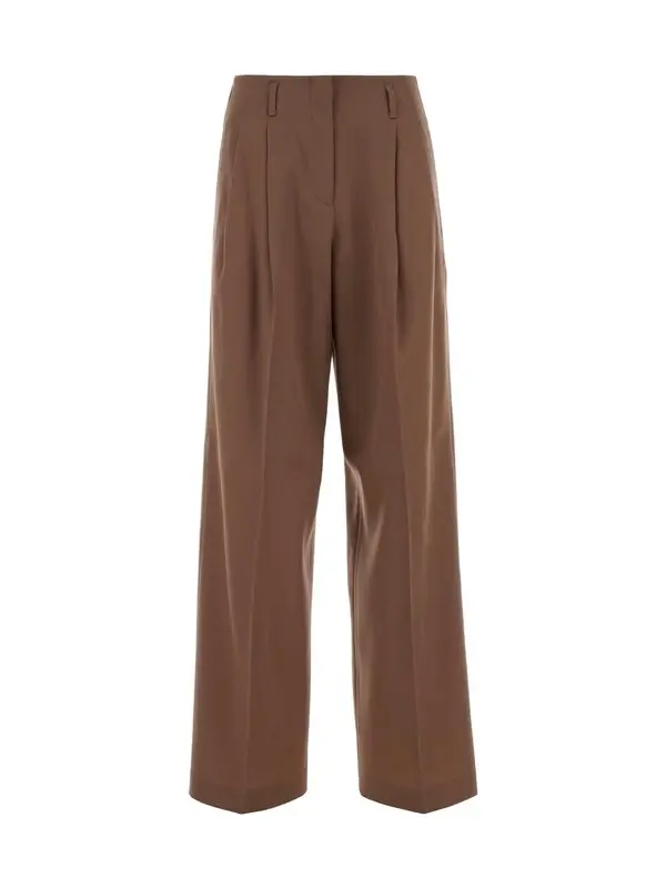 GOLDEN GOOSE Wide-leg Antiqued Wool Trousers - Pink