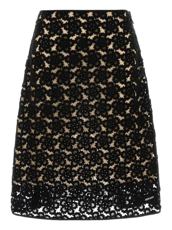 Miu Miu Lace Skirt - Black