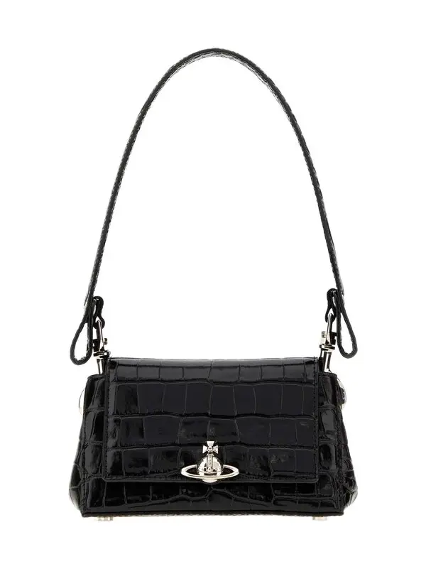 VIVIENNE WESTWOOD Leather Small Hazel Shoulder Bag - Black