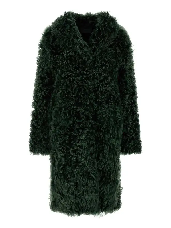 Prada Shearling Fur Coat - Green