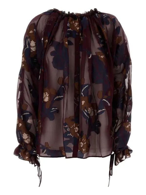 Etro Embroidered Silk Blend Shirt - Multicolor