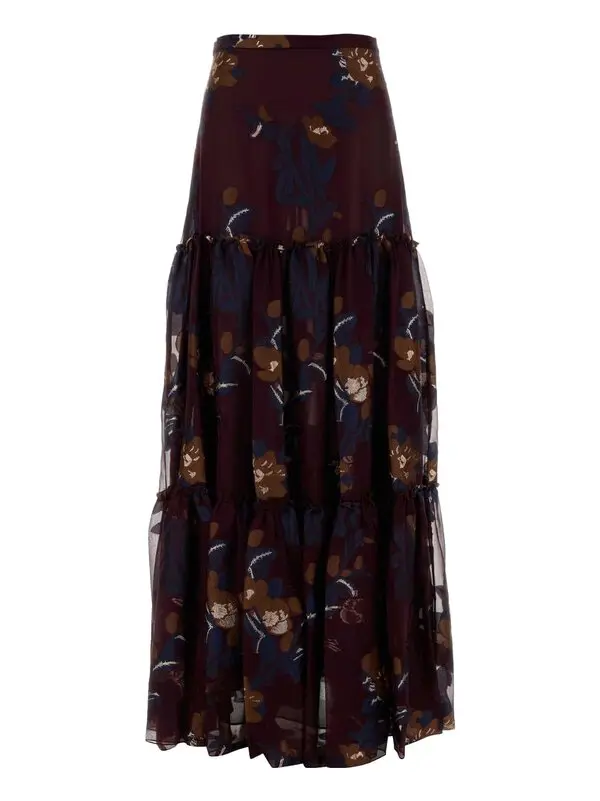 Etro Embroidered Chiffon Skirt - Multicolor