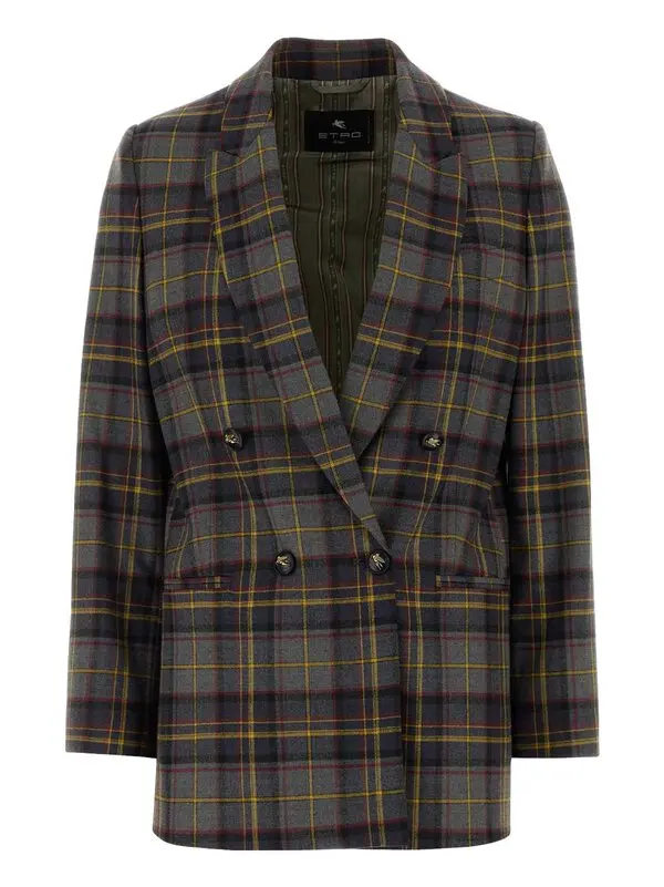 Etro Embroidered Stretch Wool Blazer - Multicolor