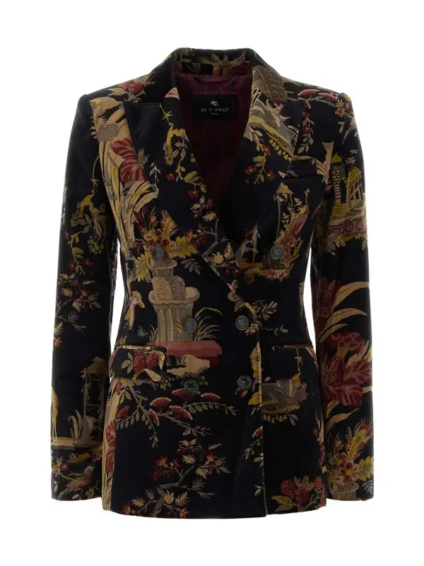 Etro Printed Velvet Blazer - Multicolor