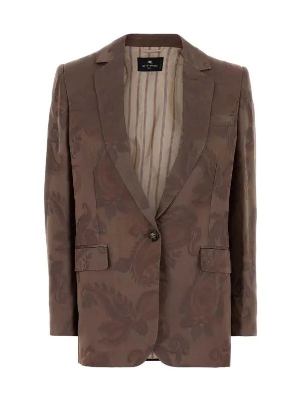 Etro Embroidered Jacquard Blazer - Multicolor