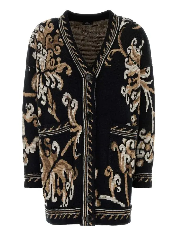 Etro Embroidered Wool Cardigan - Multicolor