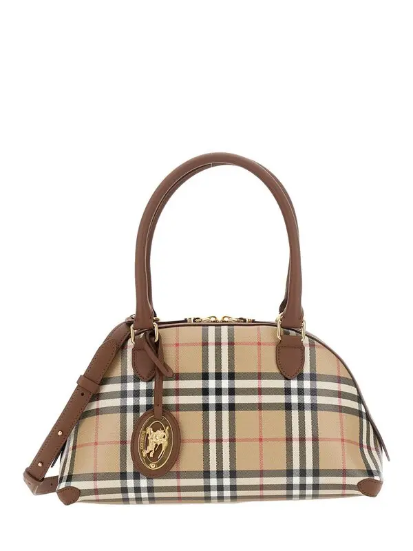Burberry Primrose' Beige Handbag With Ekd Leather Tag And Adjustable And Removable Strap In Check Canvas For - Multicolor
