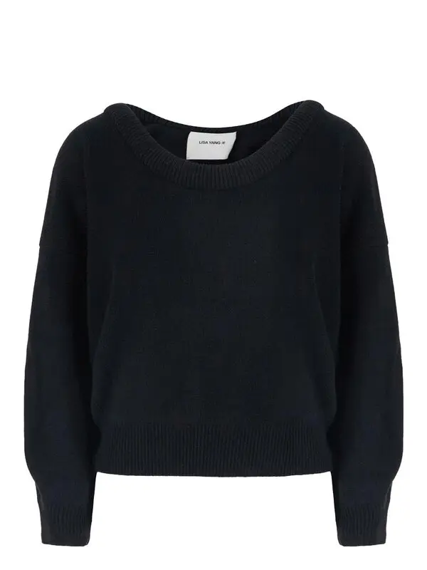 LISA YANG Doria V-neck Cashmere Sweater - Black