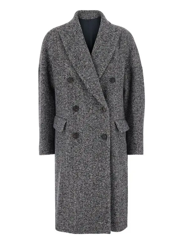 Brunello Cucinelli Double-breasted Wool Coat - Multicolor