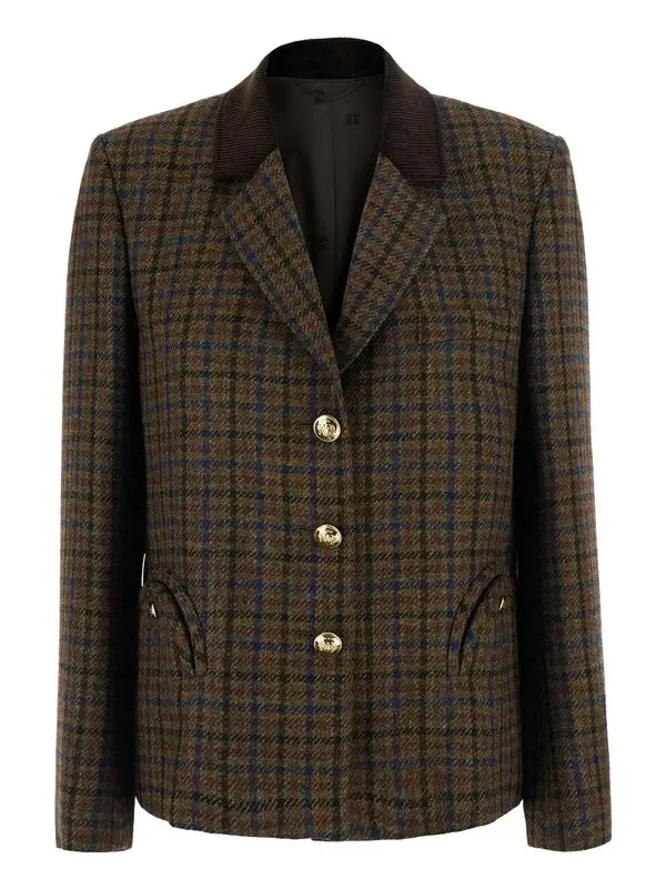 BLAZÉ MILANO Virgin Wool Checked Blazer - Multicolor
