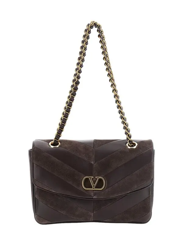Valentino Garavani Medium Shoulder Bag | Djuna | Patchwork Suede S.-nap.deluxe/a.gold-a.l - Multicolor