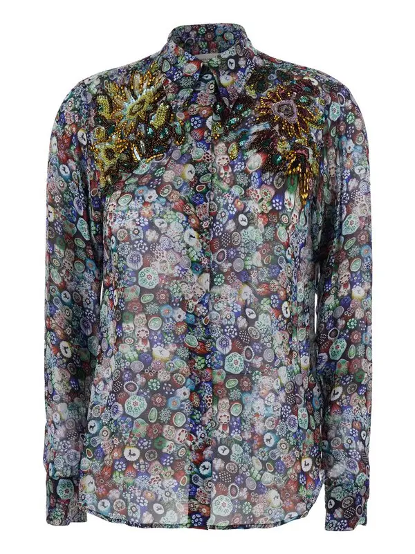 Dries Van Noten Embroidered Viscose Shirt - Multicolor