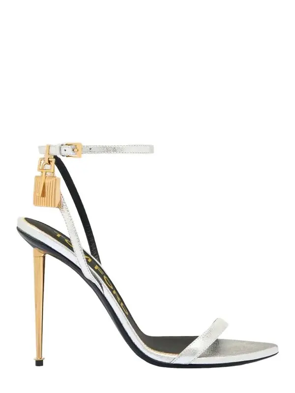 TOM FORD Padlock Detail High Heel Sandals - Silver