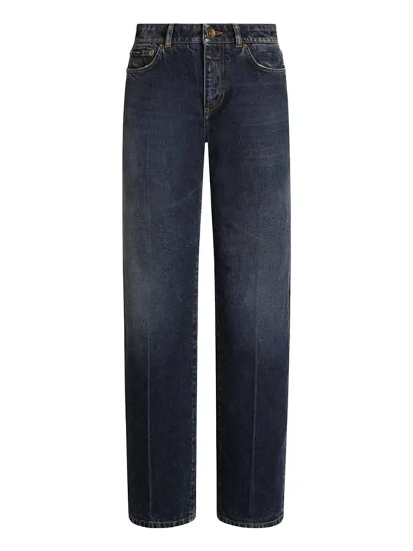 Dolce & Gabbana Straight Leg Five-pocket Jeans - Blue