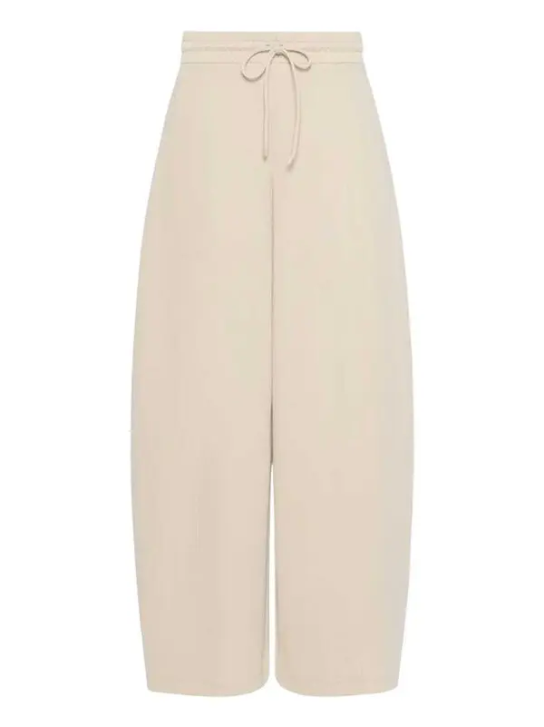 Max Mara Technical Cotton Jersey Barrel-leg Trousers Rock - Multicolor