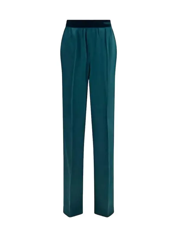 TOM FORD Logo-stripe Silk Trousers - Green