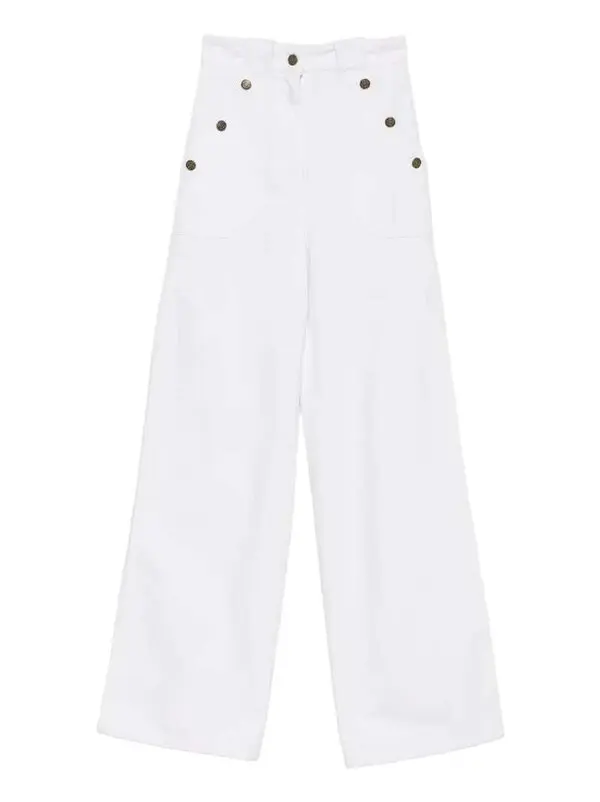 Max Mara Wide-leg Cotton Trousers - White