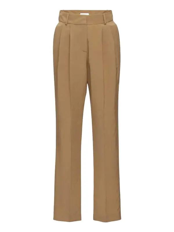 Magda Butrym Beige Tapered Trousers With Pleats - Brown