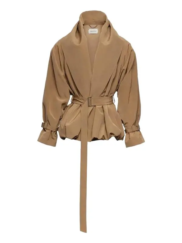 Magda Butrym Belted Shawl Collar Jacket - Brown