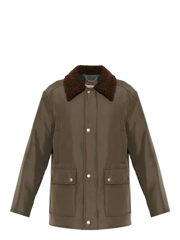 MAISON MARGIELA Jacket With Shearling Collar And Flap Pockets - Green