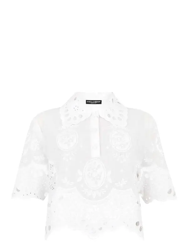 Dolce & Gabbana Embroidered Polo Shirt - White