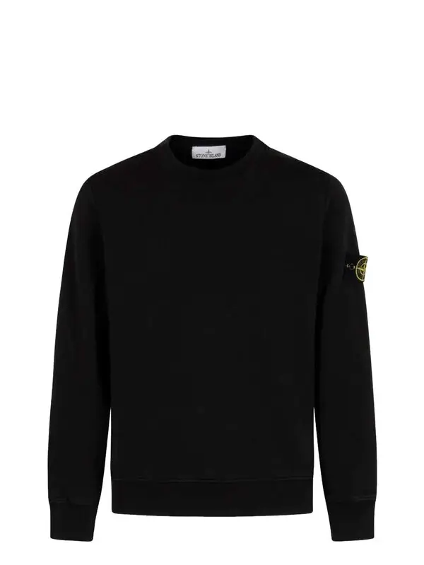 Stone Island Sweatshirt With Appliqu - Black