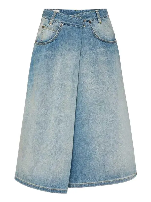MAISON MARGIELA Wrap Denim Skirt - Blue