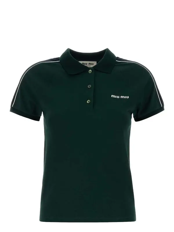 Miu Miu Bottle Cotton Polo Shirt - Green