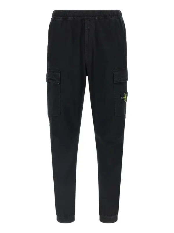 Stone Island 3100033 Tapered Cargo Pants - Black