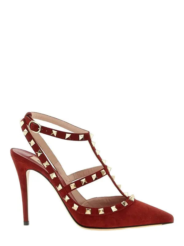 Valentino Garavani Rockstud Ankle Strap Pumps - Red