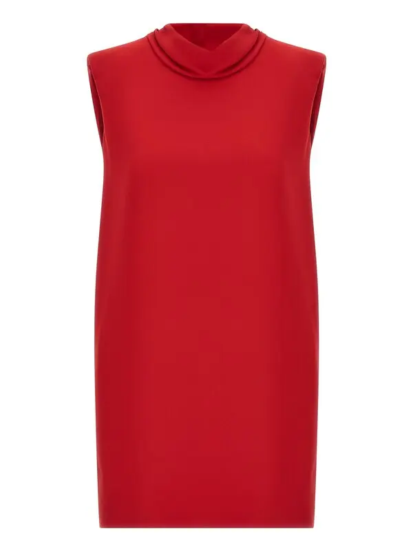 Valentino Garavani Sleeveless Silk Cady Couture Dress - Red