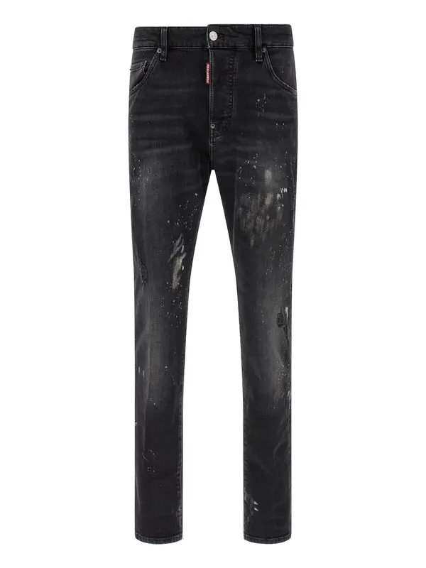 Dsquared2 Paint Splatter Slim Fit Jeans - Black