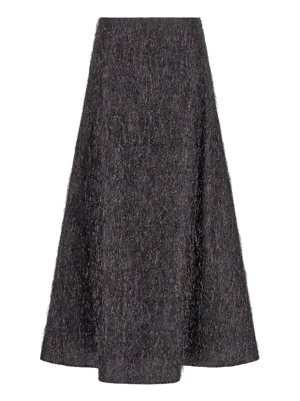 Peserico Skirt With Metallic Fringes - Blue