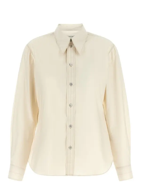 LEMAIRE Pointed Collar Shirt In Cotton And Silk Blend - Cream