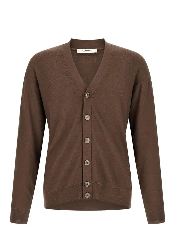 LEMAIRE Relaxed Twisted Cardigan - Brown