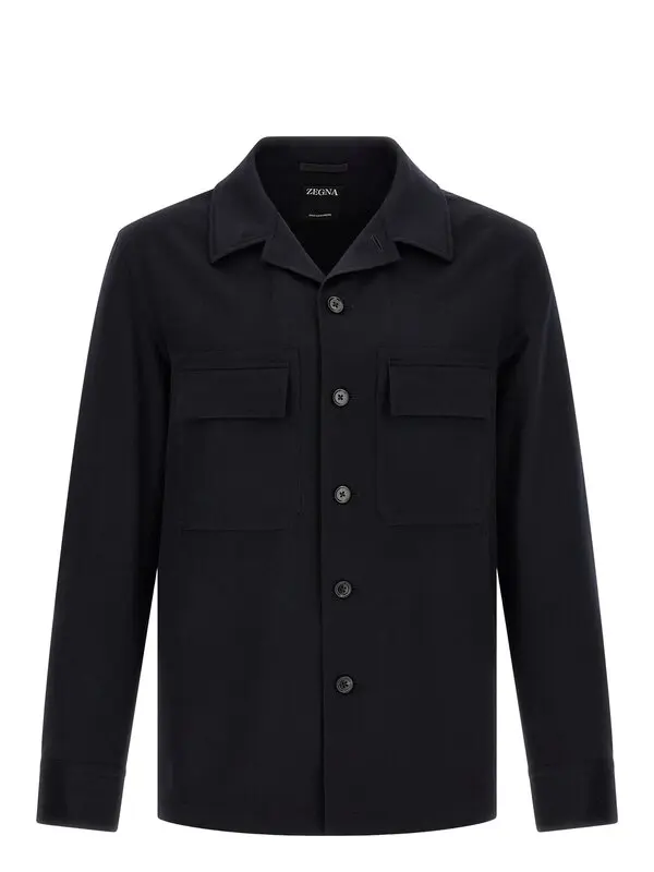 Zegna Oasis Cashmere Overshirt - Blue