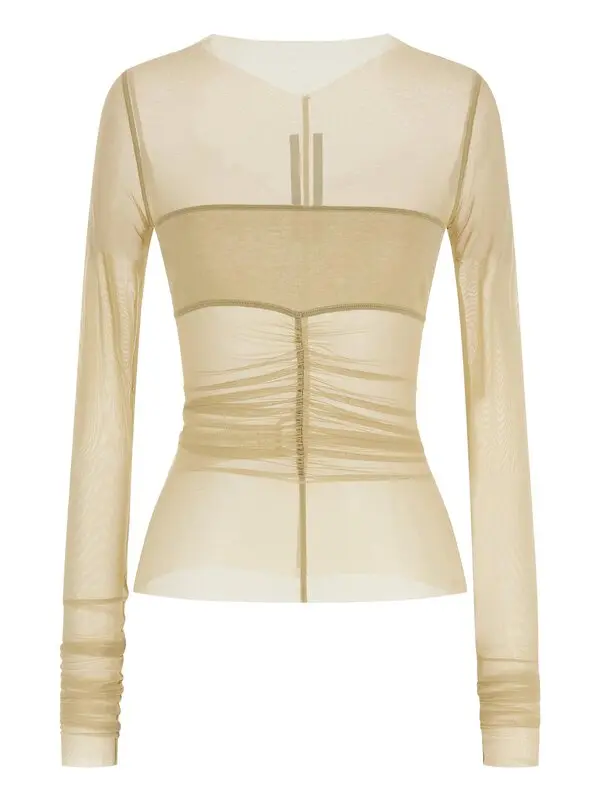 Rick Owens Temple Sheer Mesh Top - Cream