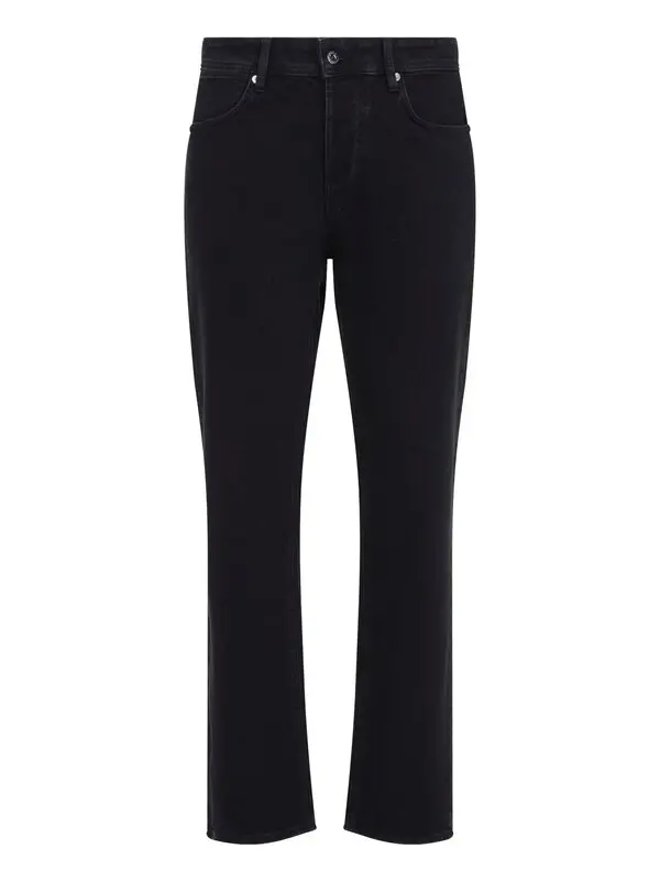 Stone Island Garment-dyed Stretch Cotton Denim Pants - Black