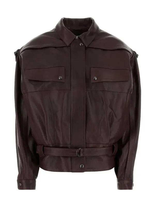 Magda Butrym Oversize Leather Jacket - Red