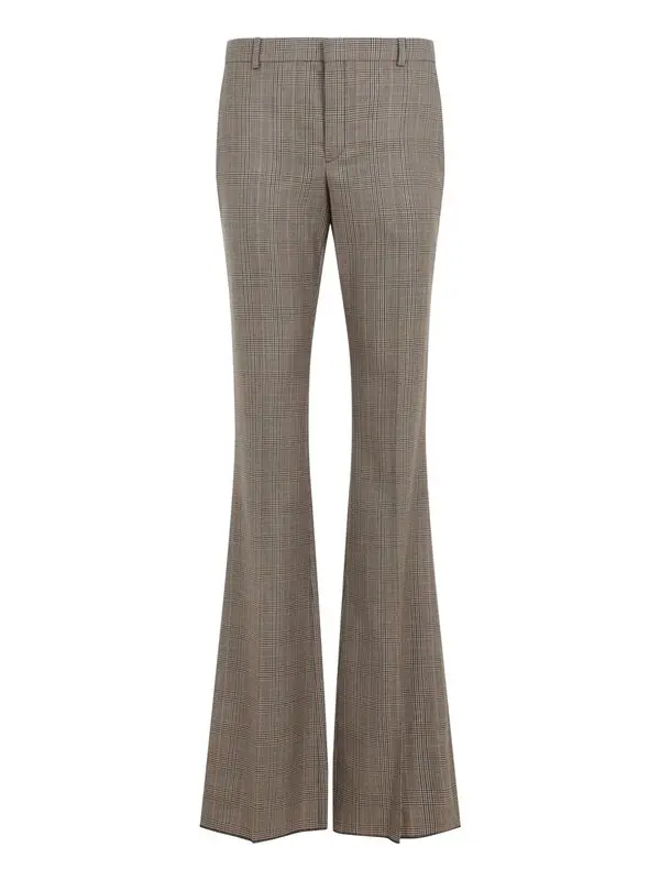 Saint Laurent Prince Of Wales Houndstooth Flared Trousers - Multicolor