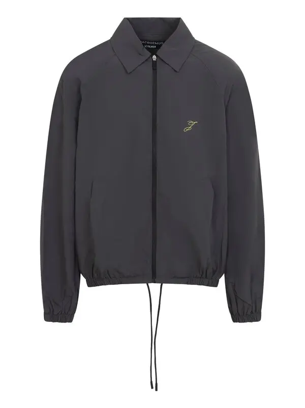 Jacquemus Relaxed Fit Technical Jacket With Embroidered Logo - Gray